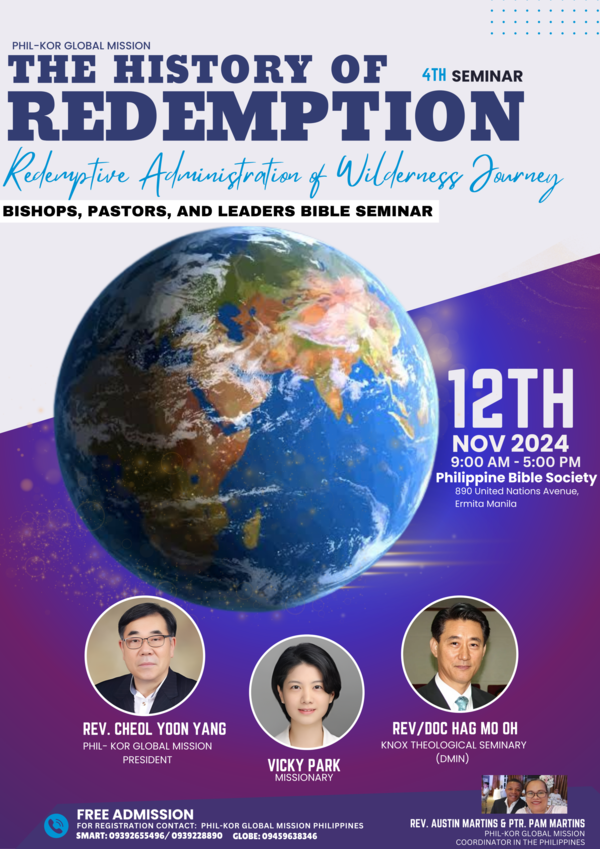 [Seminar] 4th Philippine History of Redemption Seminar : Illuminating the Hidden Redemptive ...